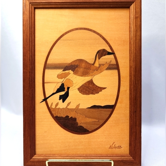 Accents | Vintage Jeff Nelson Pintail Duck Hudson River Inlay Art ...